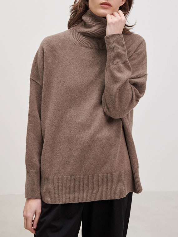 Buy Recycled Cashmere Sweater Dello Brown For €465,00
